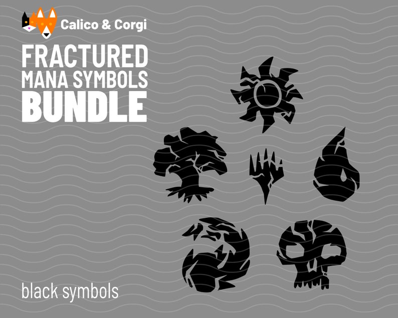 Fractured Magic the Gathering Mana Symbols Bundle SVG - Etsy