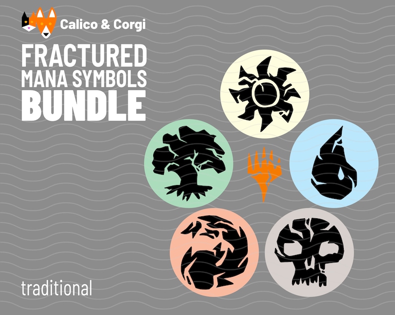 Fractured Magic the Gathering Mana Symbols Bundle SVG - Etsy