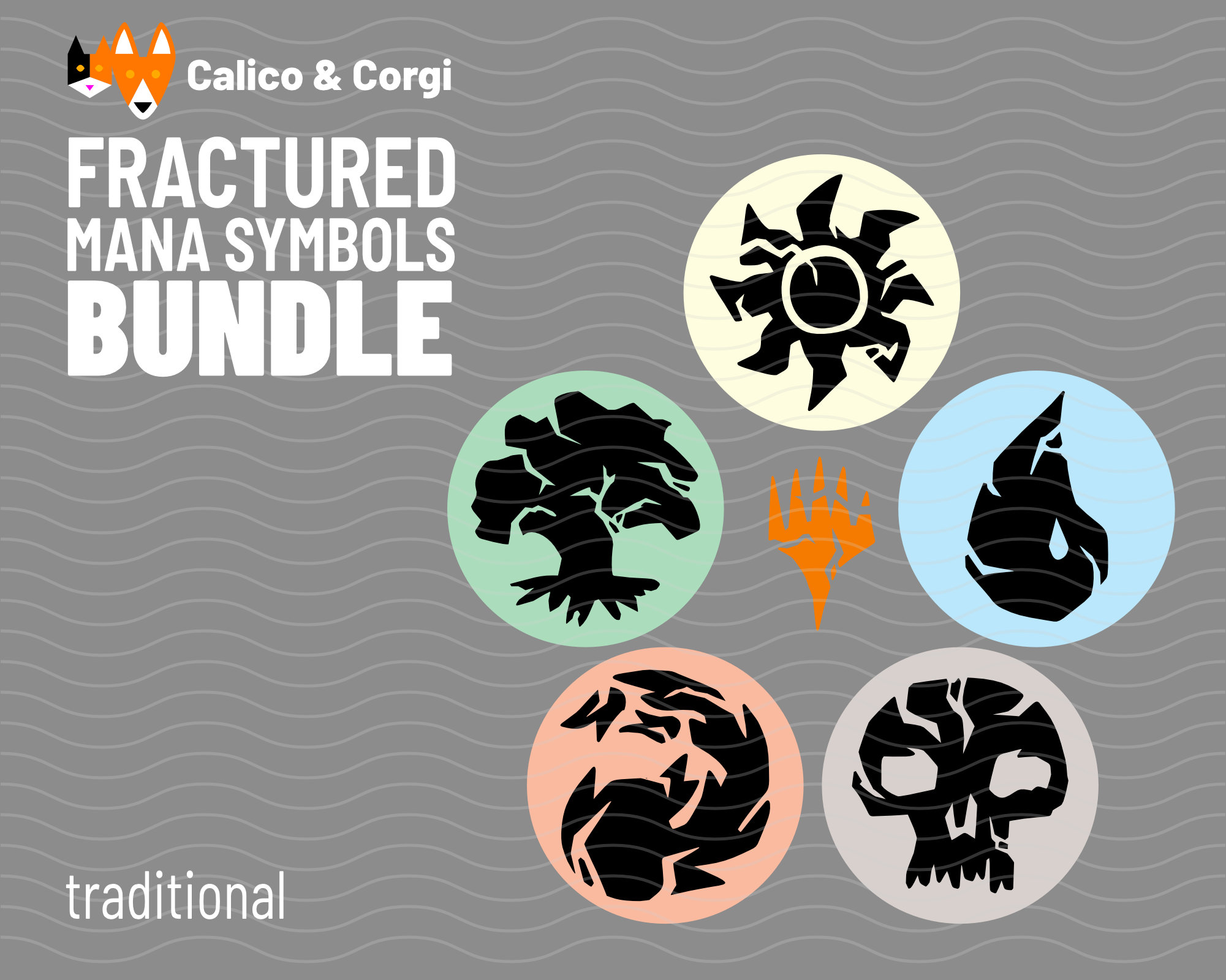 Fractured Magic the Gathering Mana Symbols Bundle SVG - Etsy