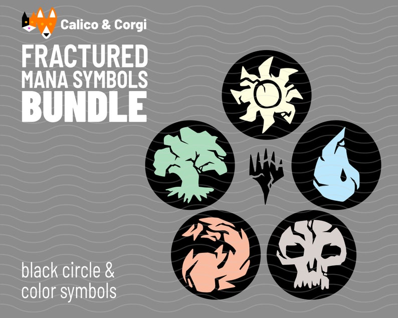 Fractured Magic the Gathering Mana Symbols Bundle SVG - Etsy