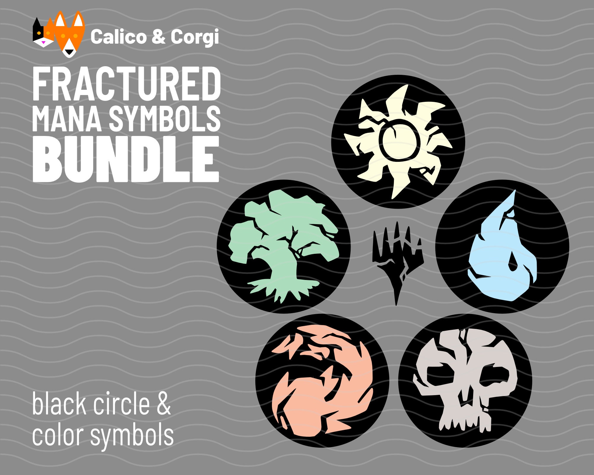 Fractured Magic the Gathering Mana Symbols Bundle SVG - Etsy
