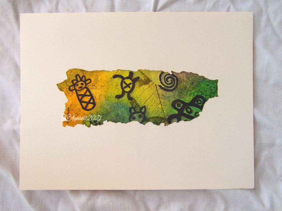 Taino Petroglyphs, Original Watercolor, Puerto Rico - Etsy