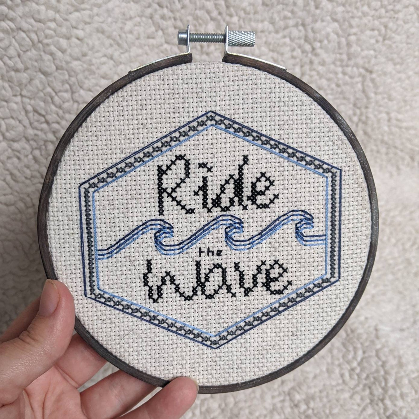 PDF Pattern - Ride the Wave - Cross Stitch Pattern - Encouraging Gift ...