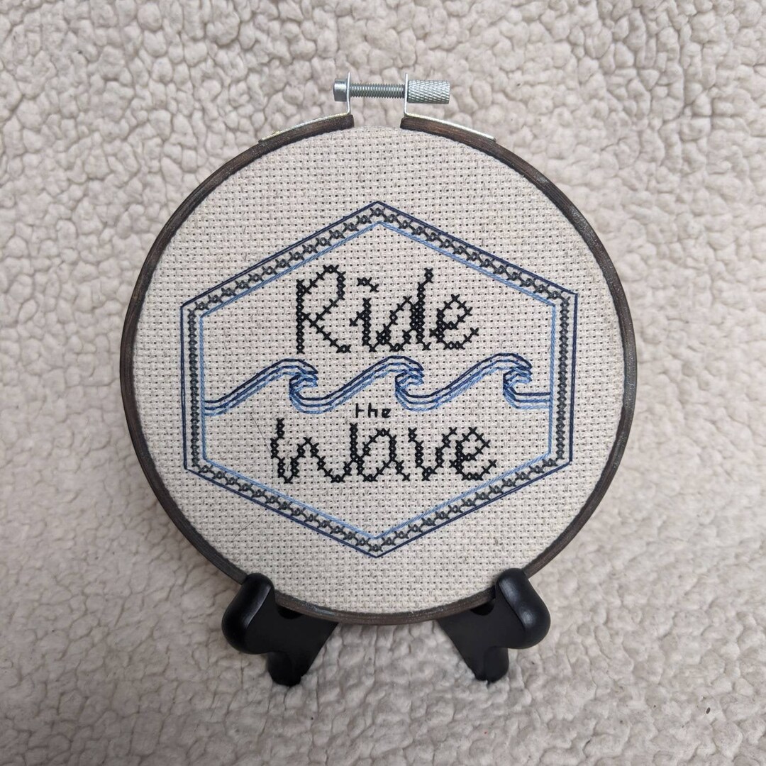PDF Pattern - Ride the Wave - Cross Stitch Pattern - Encouraging Gift ...