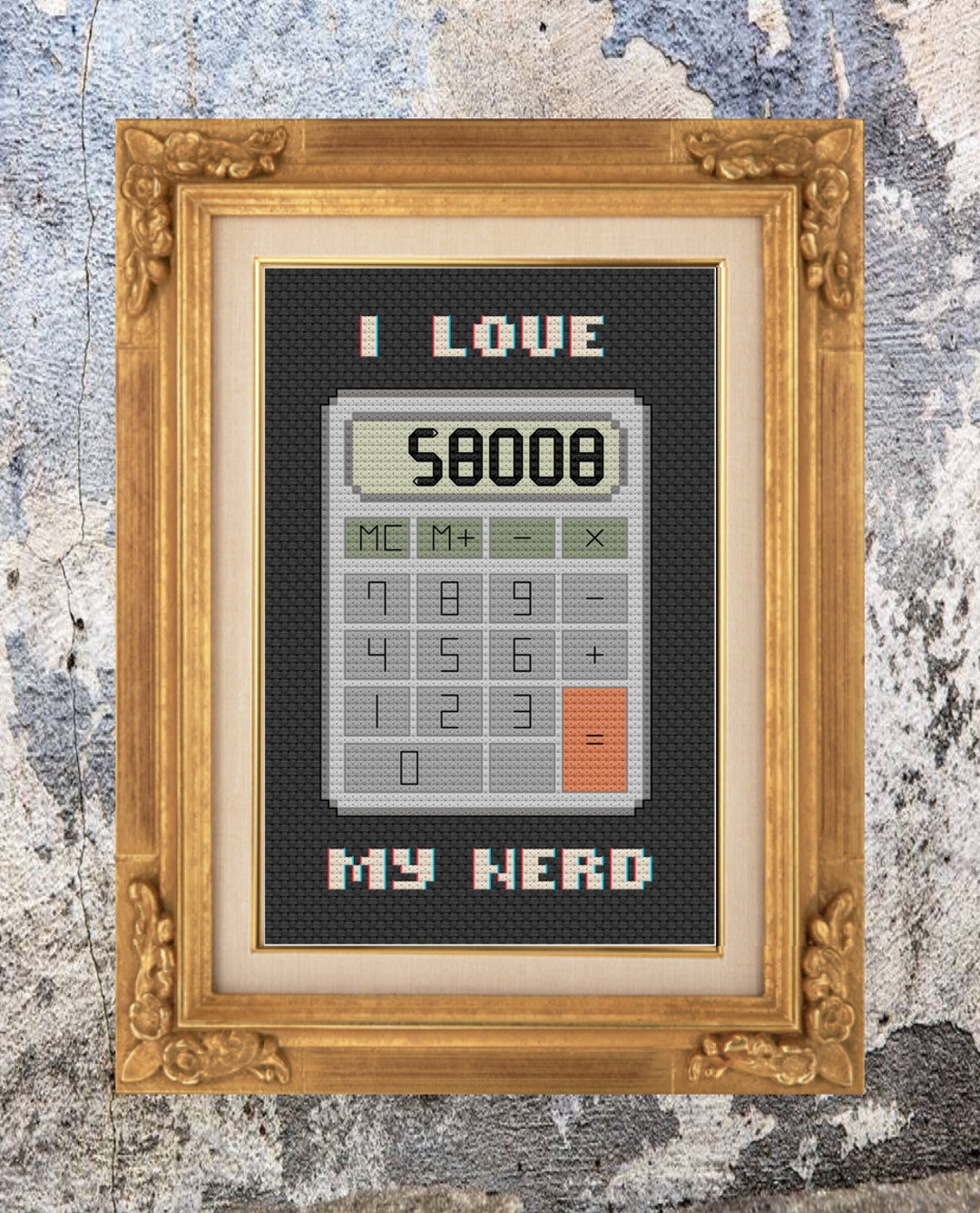 PDF Pattern - I Love My Nerd - Nerdy Cross Stitch - Funny Cross Stitch ...