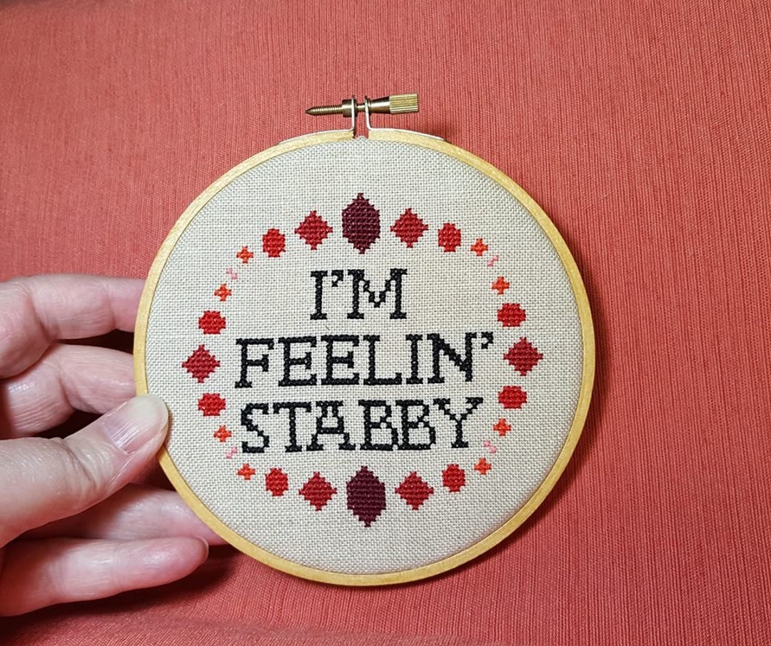PDF Pattern I'm Feelin' Stabby Cross Stitch Pattern Funny Cross Stitch ...