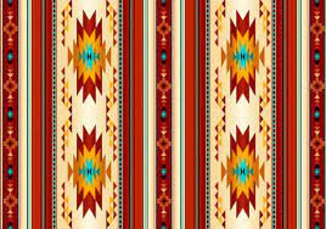 Mexican Serape Red Elizabeth Studios 261 Cotton Fabric 1/2 Yard and ...