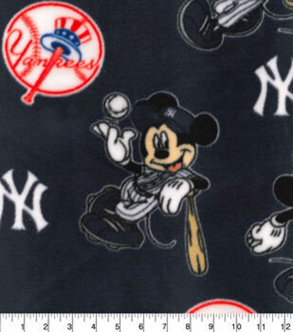 MLB NY New York Yankees Mickey Mouse Polyester FLEECE Fabric - Etsy