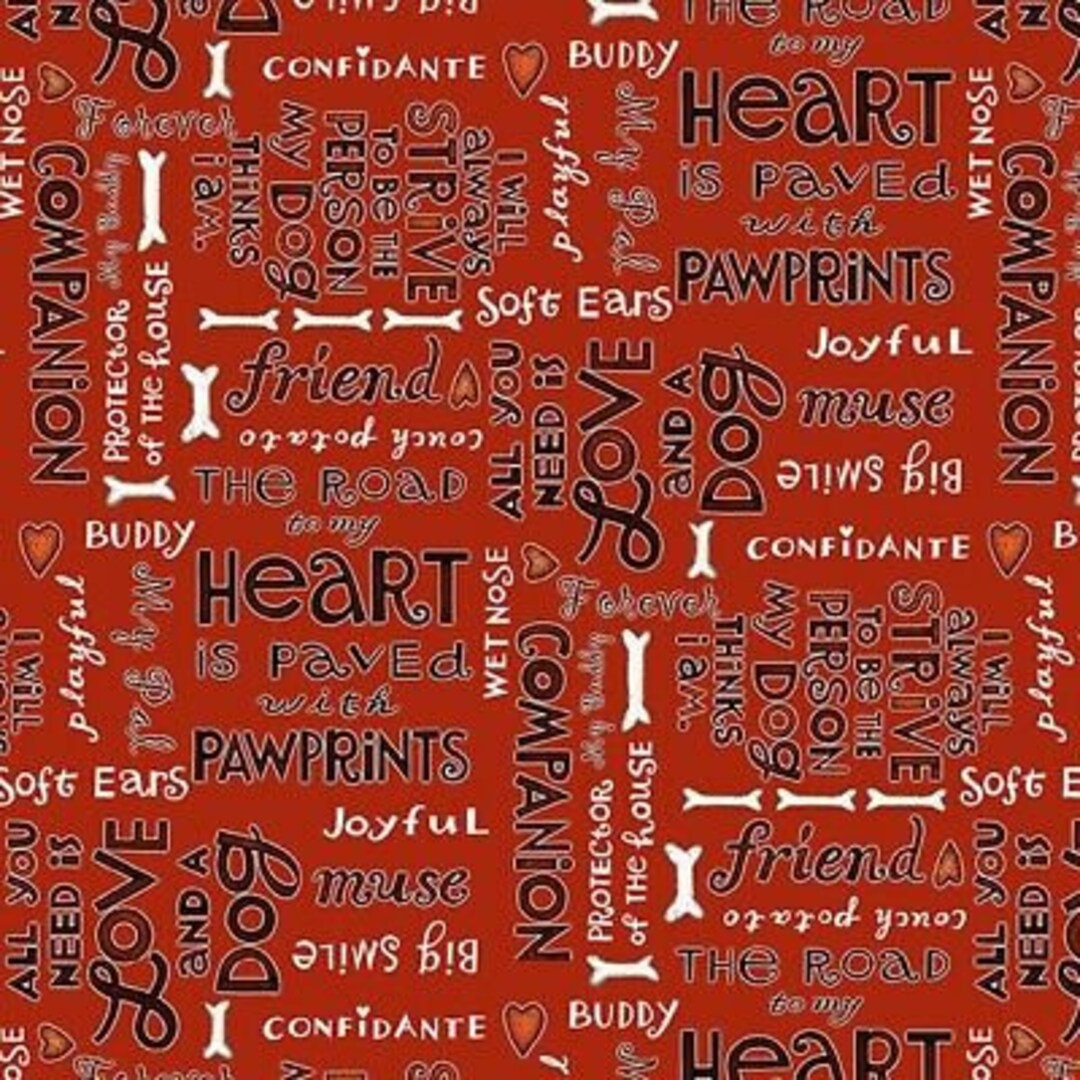All You Need is Love & A Dog by Henry Glass Cotton Fabric - Etsy