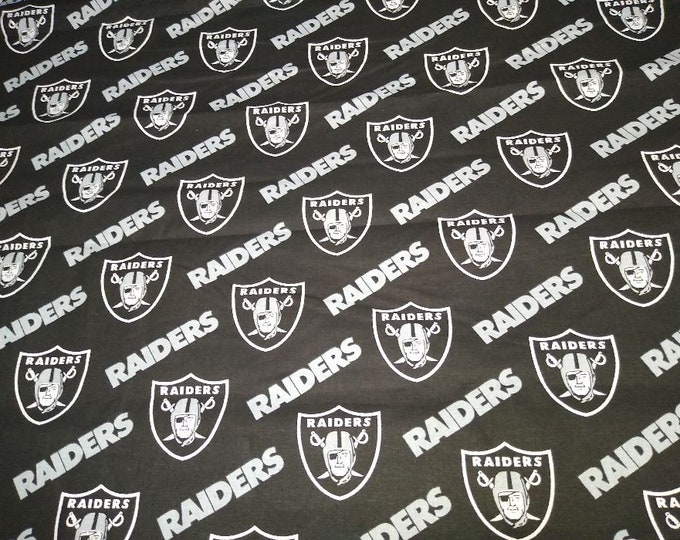 NFL Raiders 100% Cotton Fabric by Fabric Traditions. Approximately 58 ...
