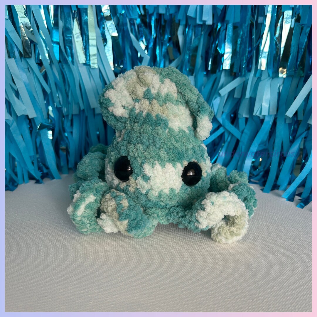 Mini Fuzzy Squid Crochet Stress Ball - Etsy