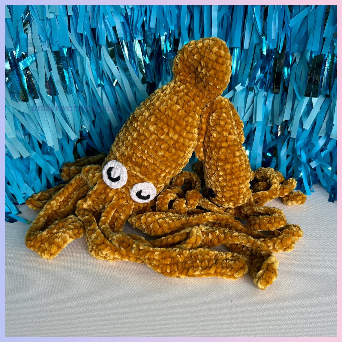 Mini Velvet Squid Crochet Stuffed Animal - Etsy