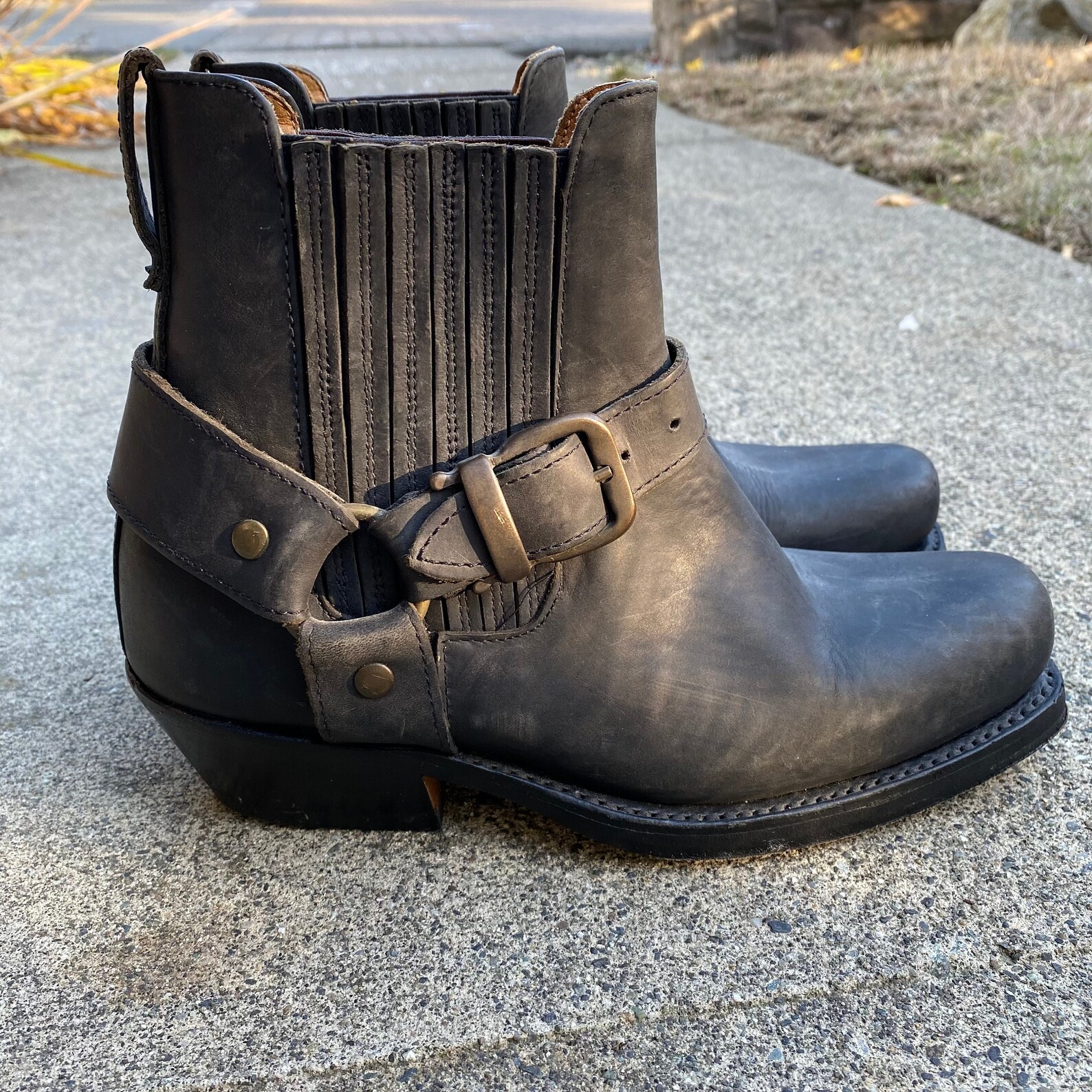 Vintage Leather Ranch Platform Cowboy Ankle Boots - Etsy