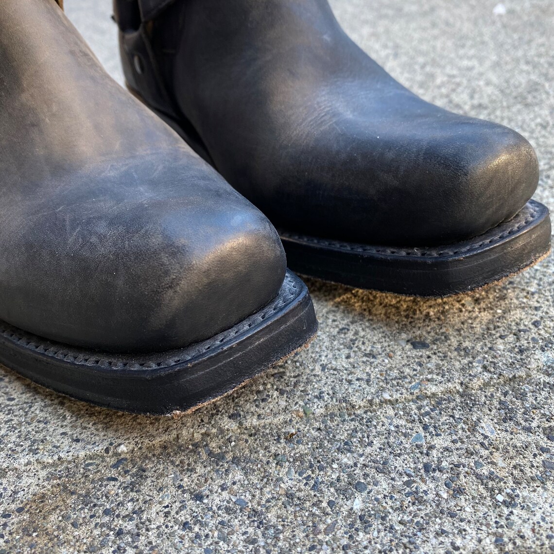 Vintage Leather Ranch Platform Cowboy Ankle Boots - Etsy