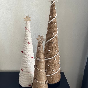 Yarn/twine Trees, Rope Trees, Rustic Trees, Rustic Christmas Trees ...