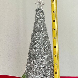Silver and White Trees, Yarn Trees, Christmas Decor Trees, Tinsel Trees ...