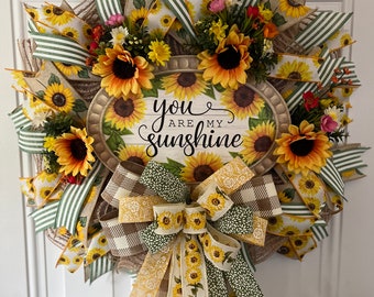 You Are My Sunshine Front Door Year Around Wreath - Etsy