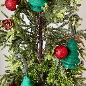 Flocked Wood Ornaments, Blocked Christmas Ornaments, Green Ornaments ...