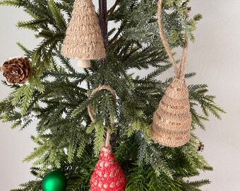 Flocked Wood Ornaments, Blocked Christmas Ornaments, Green Ornaments ...