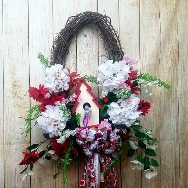 Birdhouse Wreath - Etsy