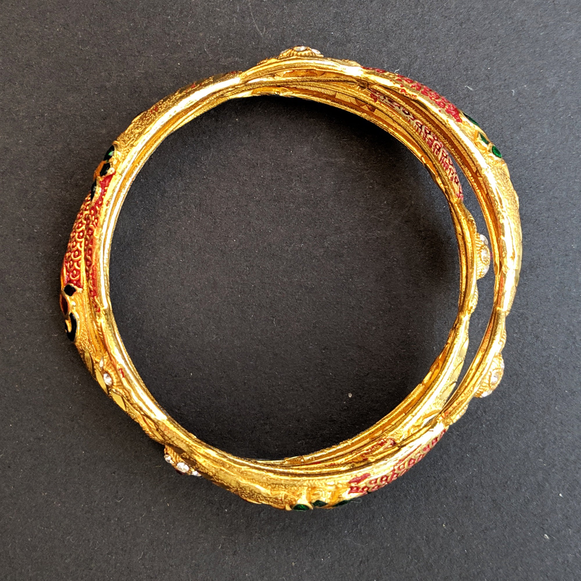 Traditional Meenakari Bangle Bracelet With Tricolor Meenakari Peacock ...