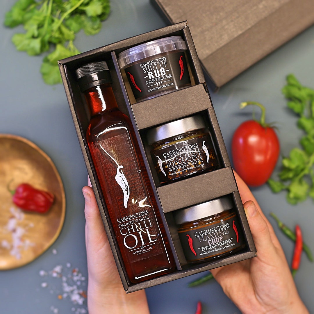 Spicy Chilli Cooking Gift Hamper, Chilli Gift Set, Chilli Oil Cooking ...