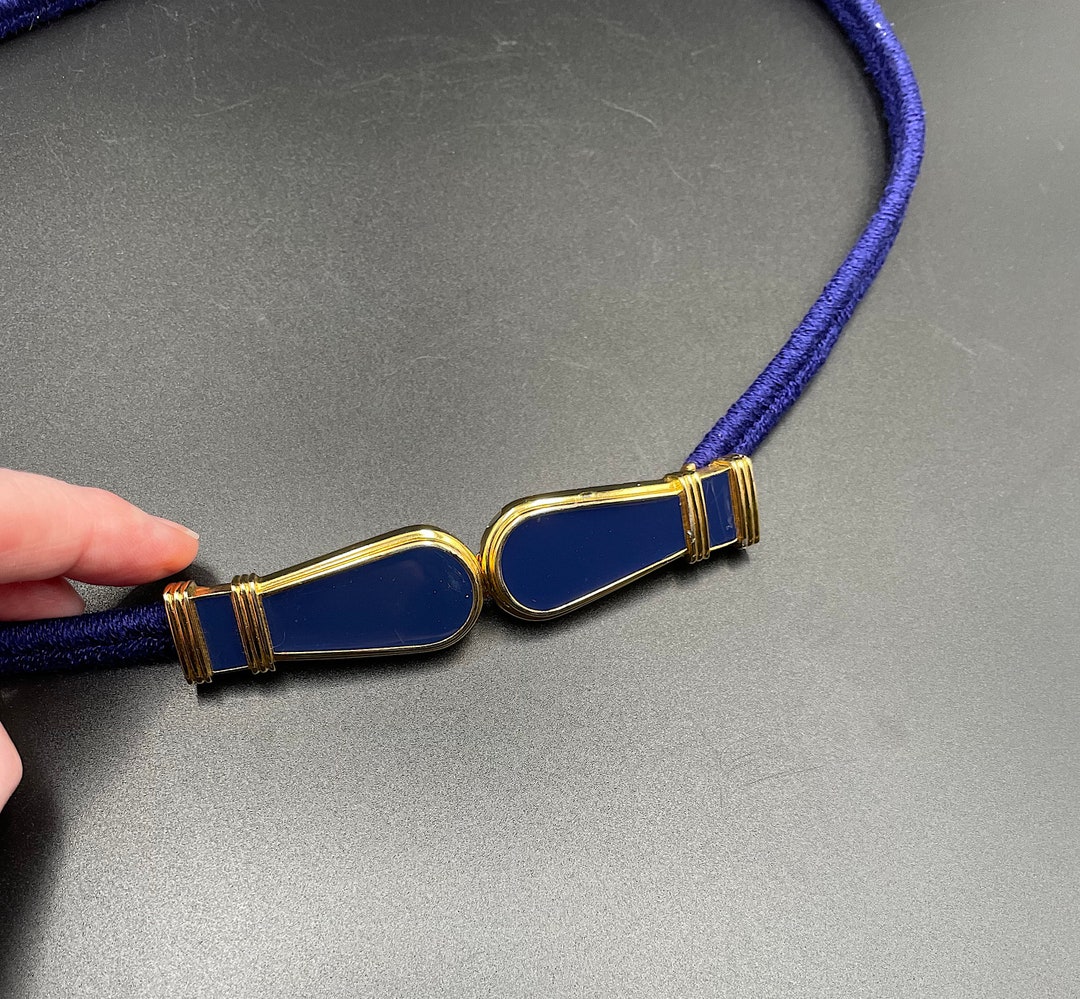 Blue Stretch Belt / Royal Blue Stretch Belt With Fancy Blue and Gold ...