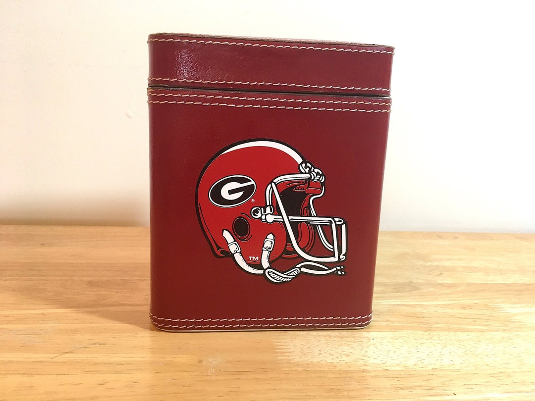 Georgia Football Helmet Canister / UGA Office Accessory / Red Faux ...