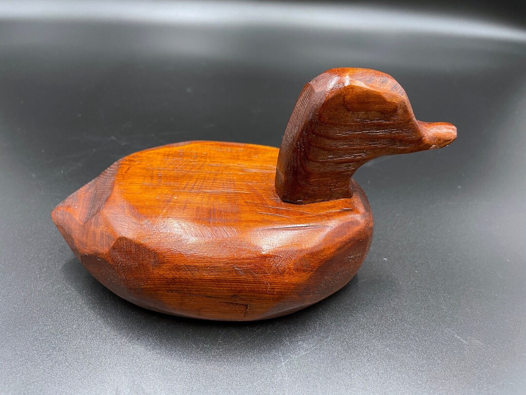 Hand Carved Wooden Duck / Vintage Folk Art Decor / Gift for a Duck ...