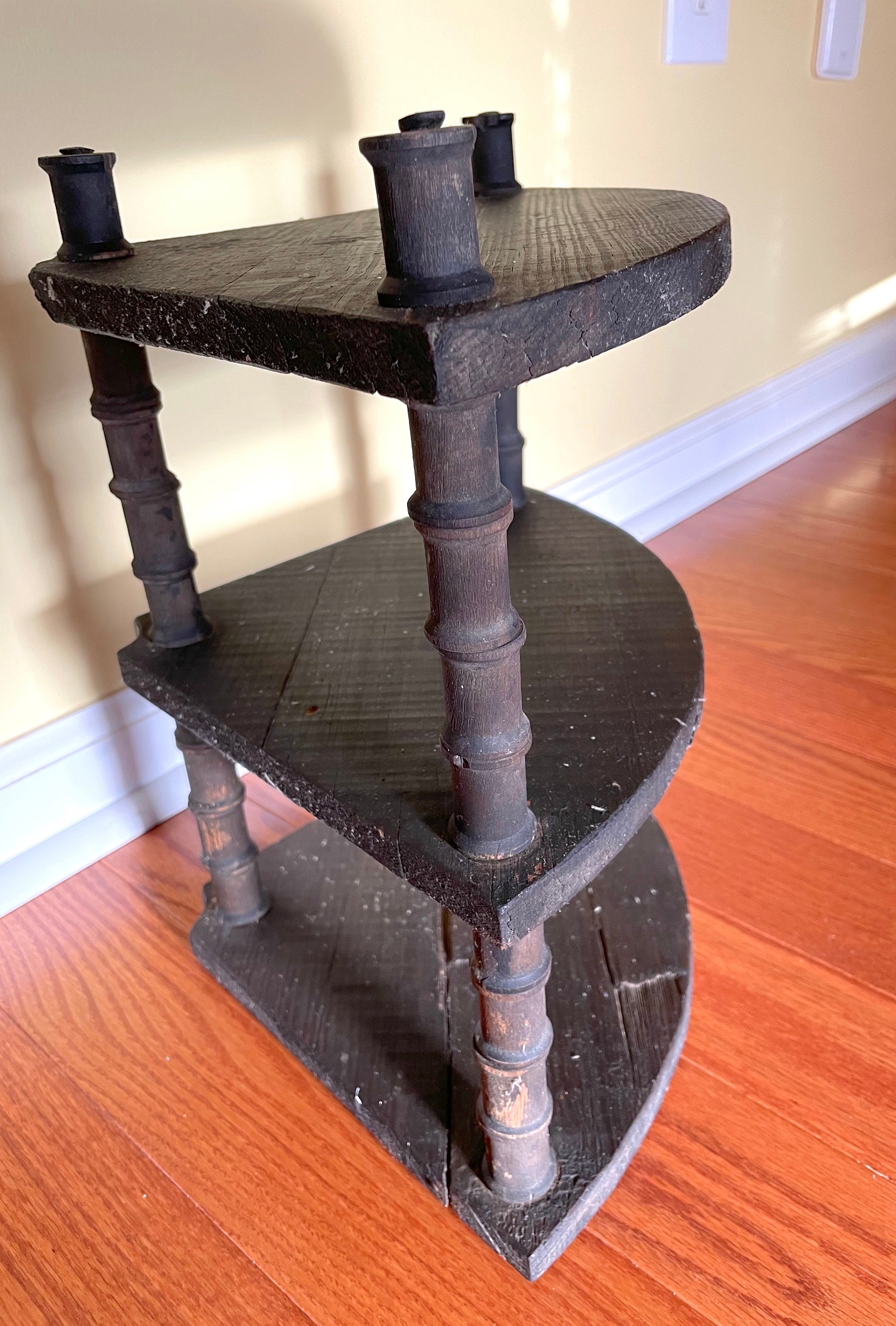 Antique Folk Art Spool Shelf / Barn Find Handcrafted Corner - Etsy