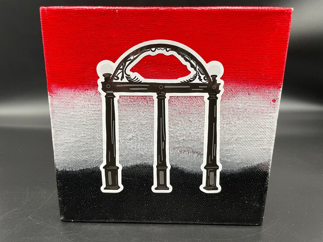 UGA Arch Wall Hanging / Hand-painted Canvas With UGA Arch Applied / Red ...