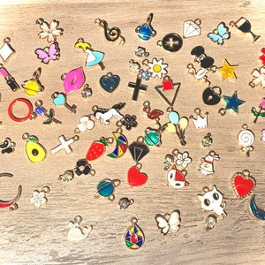 70pcs Enameled Colorful Assorted Charms, Cubic Charms, Bulk Charms ...