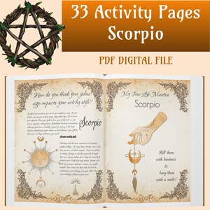Scorpio Astrological Sign, Cheat Sheets, Celestial Witchy 33 Activity ...