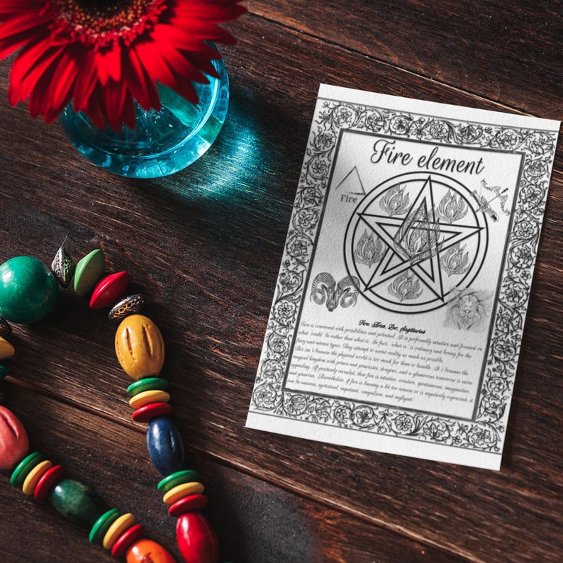 Fire Element Basics of Witchcraft Witch Reference Pages | Etsy