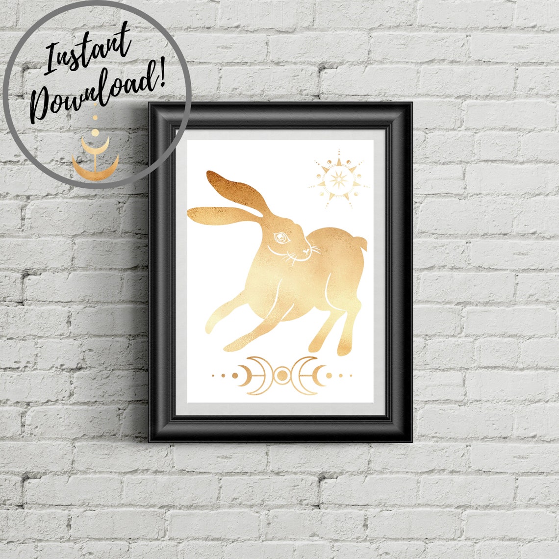 Rabbit Spirit Animal Modern Wall Art Magic Wall Decor - Etsy