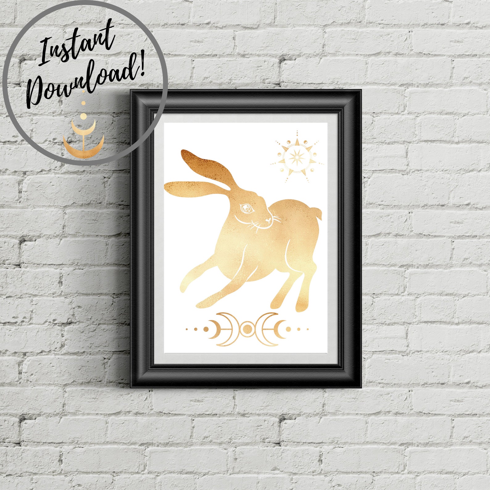 Rabbit Spirit Animal Modern Wall Art Magic Wall Decor - Etsy