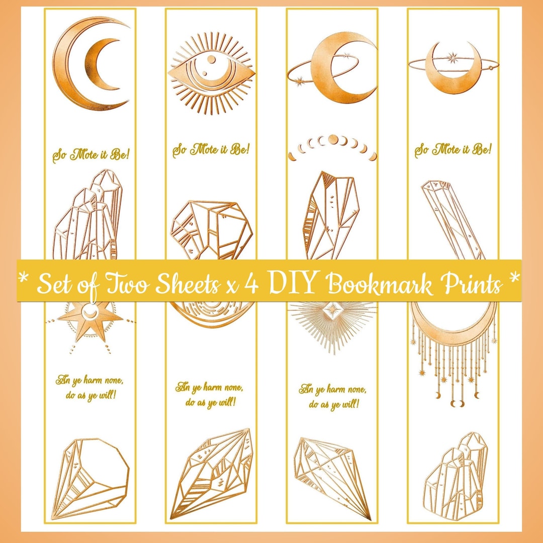 Wiccan Blessings Gift, Bookmarks Printable, Pagan Symbols, Magic Art ...