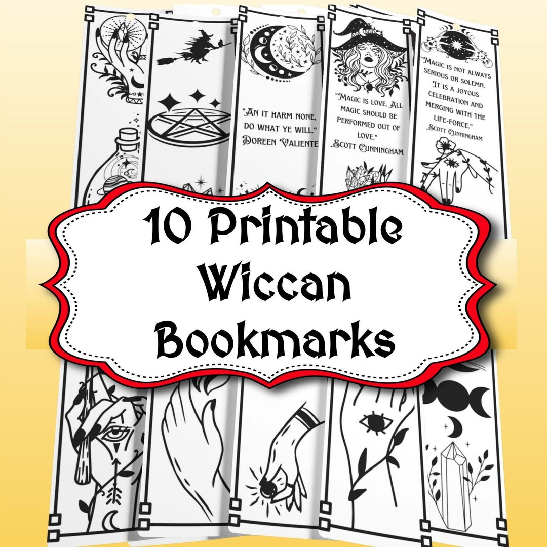 10 Pagan Printable Bookmarks, Page Keeper, Wiccan Book Lover ...