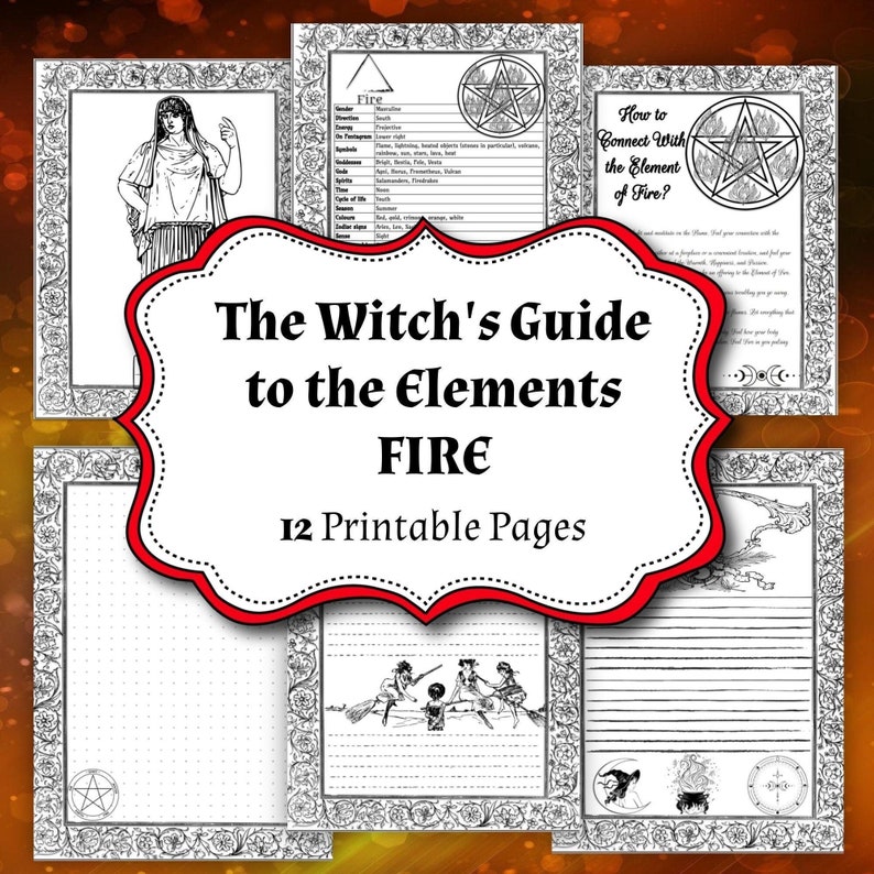 Fire Element Basics of Witchcraft Witch Reference Pages - Etsy
