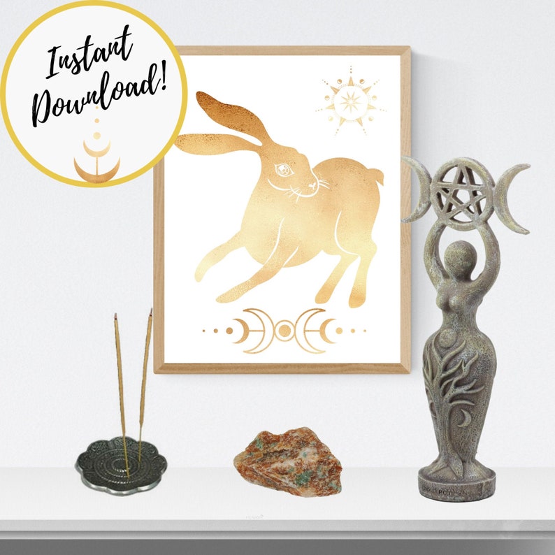 Rabbit Spirit Animal Modern Wall Art Magic Wall Decor - Etsy