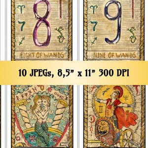 Bridge Size Tarot Printable, 78 Cards for Dreamy Divination, Easy to ...