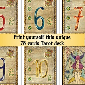 Bridge Size Tarot Printable, 78 Cards for Dreamy Divination, Easy to ...