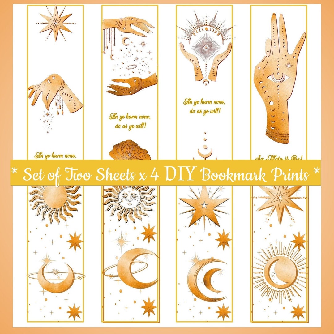 Wiccan Bookmarks Printable - Set of 2 Wiccan Blessings & Pagan Symbols ...