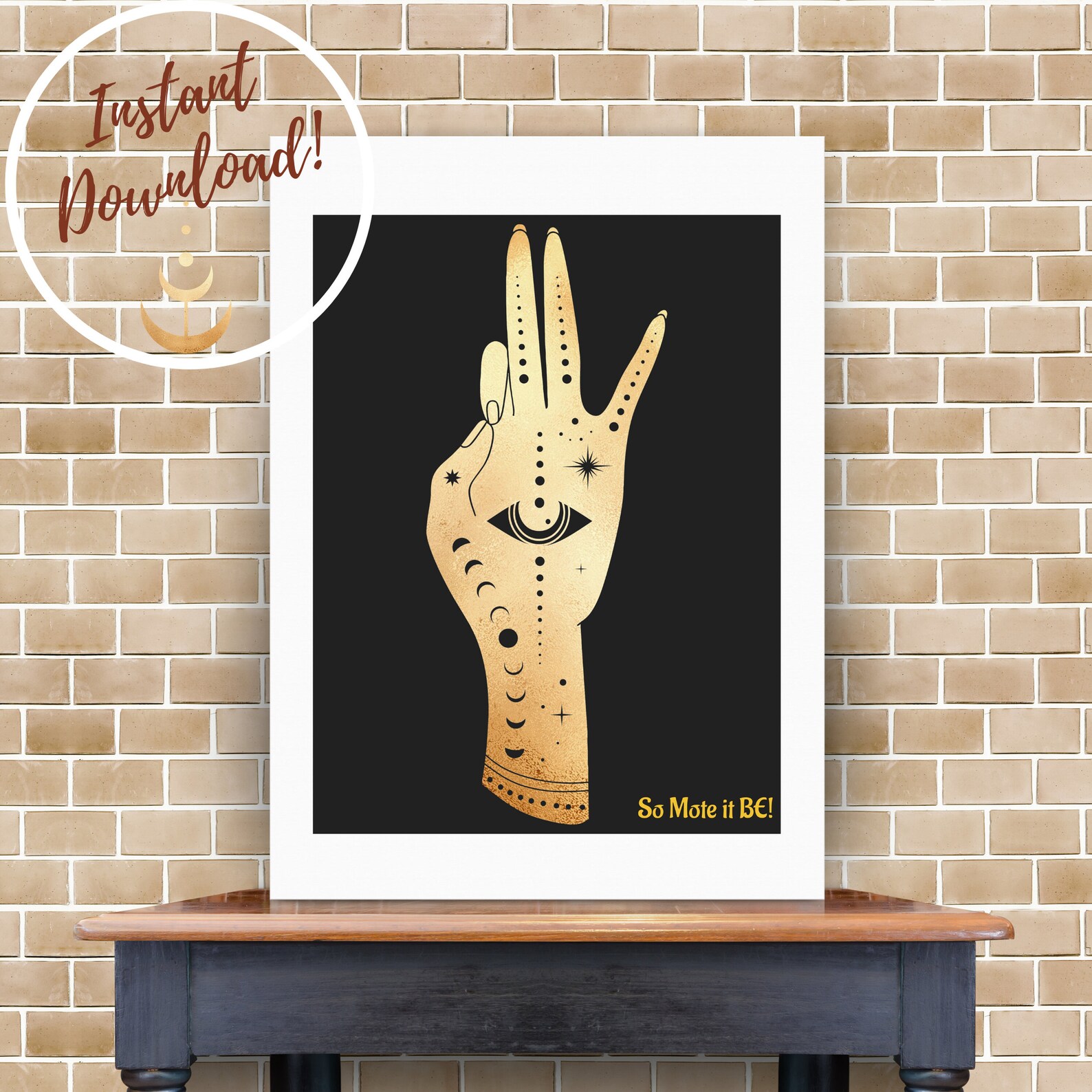 So Mote It Be Moon Goddess Blessing Symbol Esoteric Art Moon | Etsy