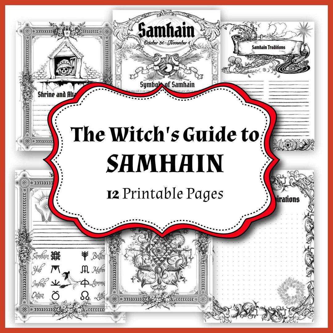 Samhain Coloring Pages Kit - DIY Witchcraft Grimoire Printables for ...