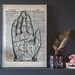 Palm Reading Palmistry Illustration on a Vintage Dictionary - Etsy