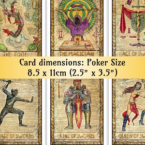 Bridge Size Tarot Printable, 78 Cards for Dreamy Divination, Easy to ...