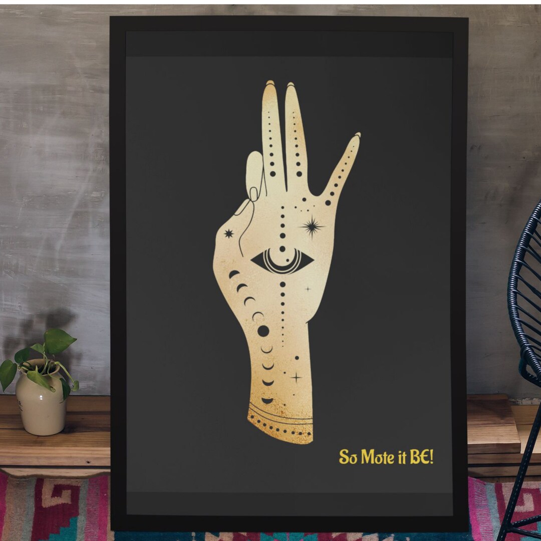 Moon Goddess "so Mote It Be" Blessing, Moon and Stars Printable Art ...