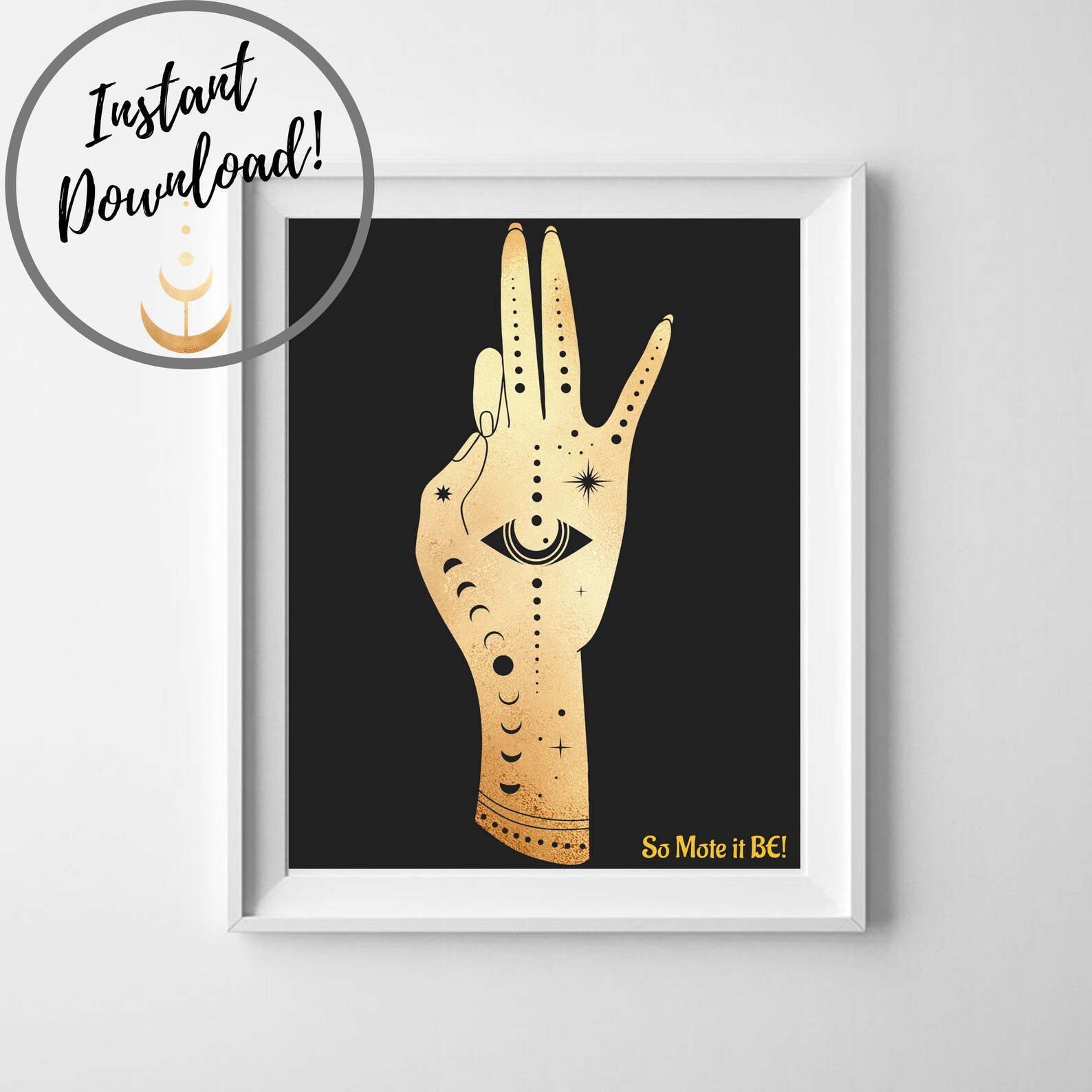 So Mote It Be Moon Goddess Blessing Symbol Esoteric Art Moon | Etsy