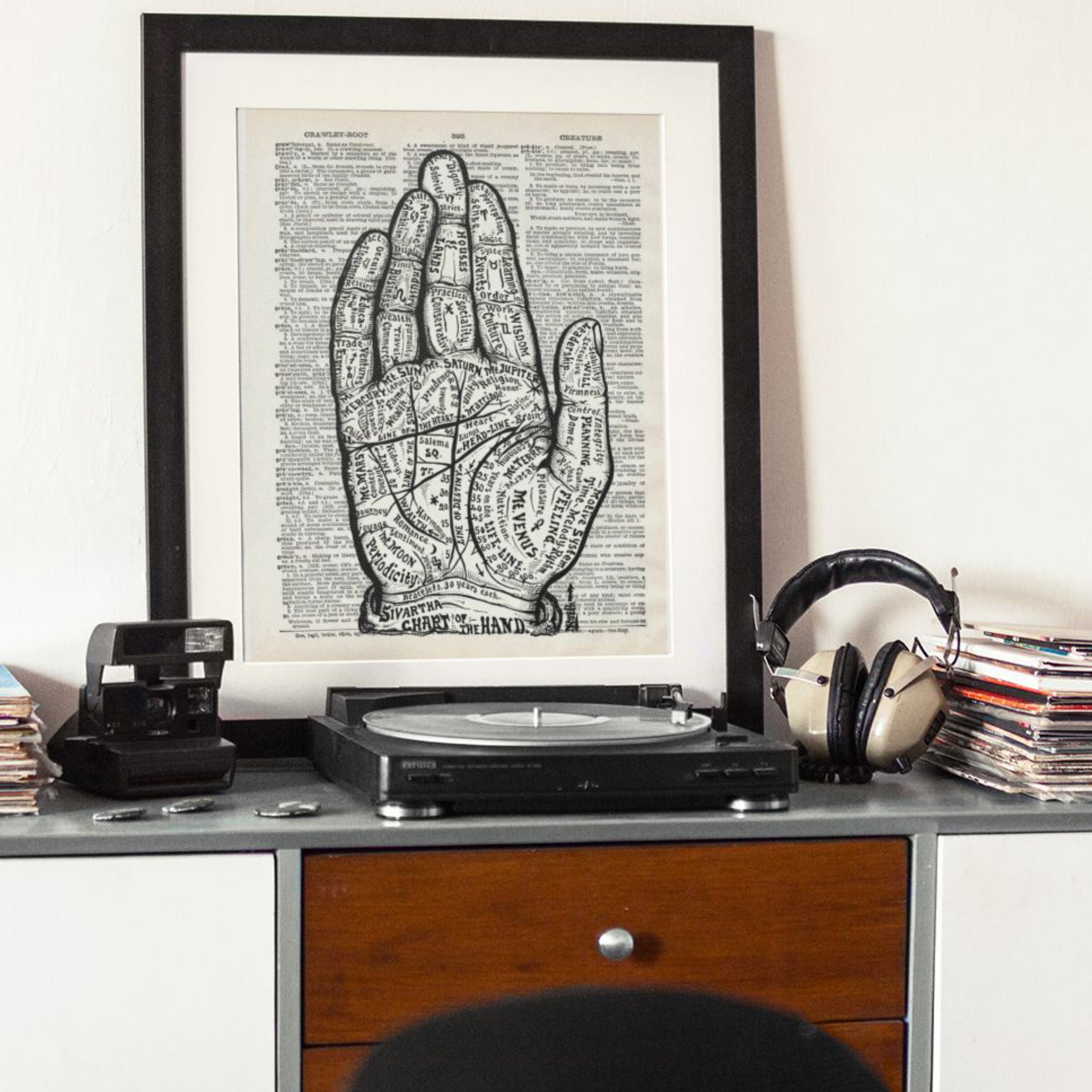 Palm Reading Palmistry Illustration on a Vintage Dictionary - Etsy
